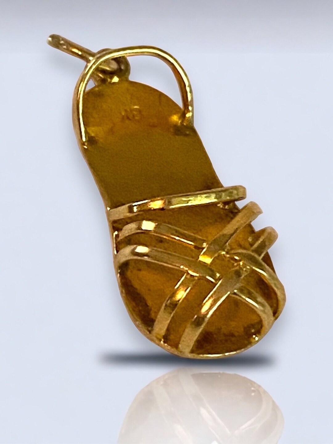BEAUTIFUL Italian 18k 750 Yellow Sandal Unique Charm Pendant - Etsy