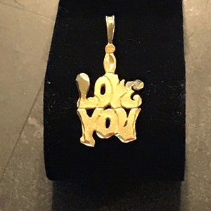 VINTAGE 80s 14K YELLOW GOLD Graffiti I Love You Charm Great Gift - Etsy