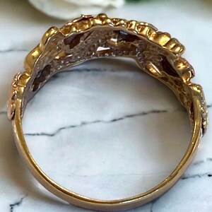 GORGEOUS Vintage Solid 10k Multi Tone Gold Grapevine Design Band Ring ...