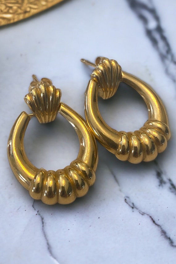 Vintage gold shrimp earrings store