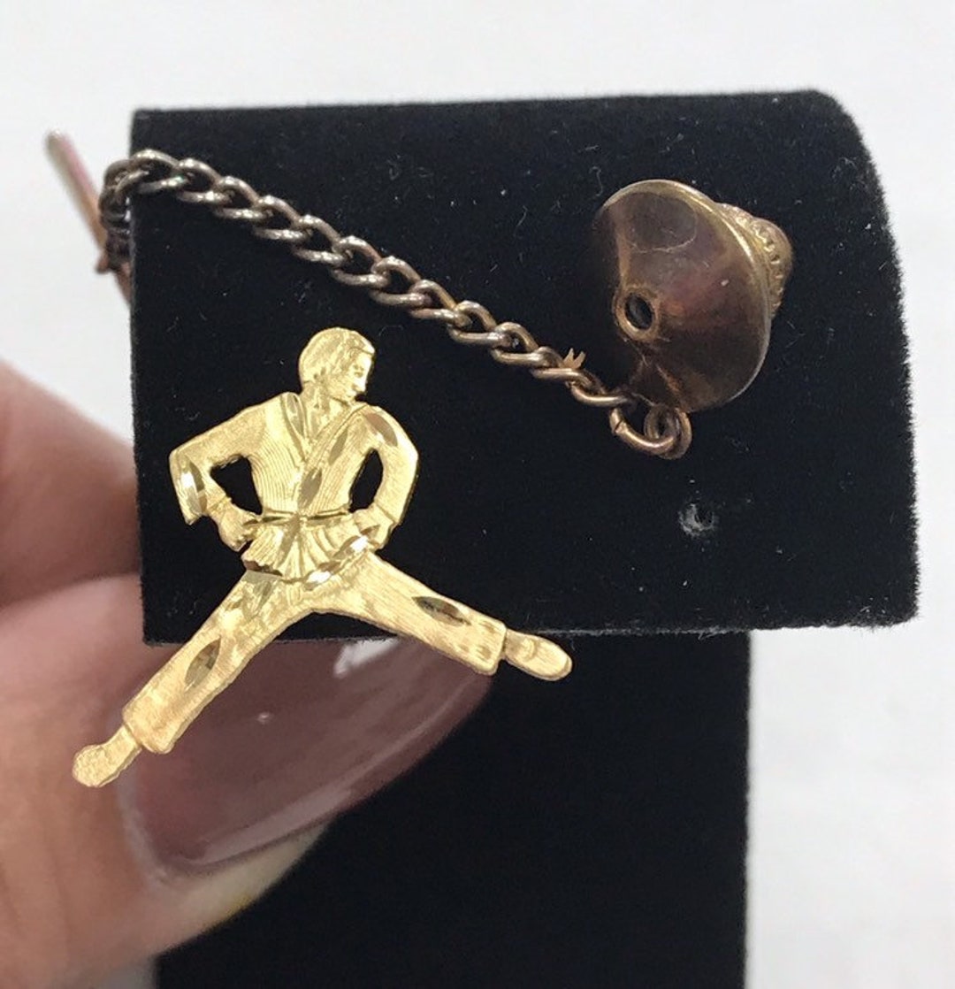 UNIQUE 14K Yellow Gold Karate Guy KARATE Pin Stick Pin! - Etsy