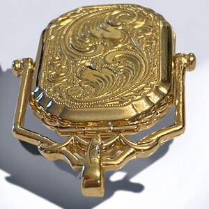 Vintage 14k Gold Victorian Style Floral Embossed Rectangular Swivel ...