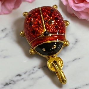 Vintage 14K Yellow Gold Enamel LADYBUG Dangle Charm Pendant - Etsy
