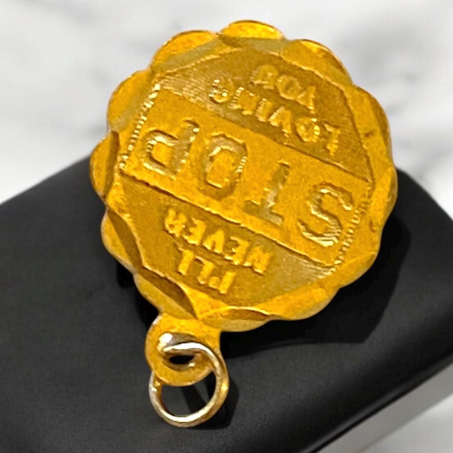 Vintage Estate Small 14k Yellow Gold Stop Sign I’ll Never Stop Loving ...