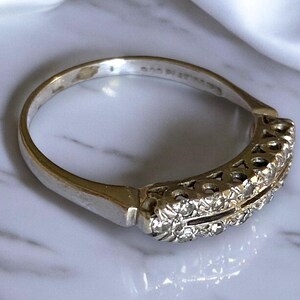 Gorgeous Estate Vintage 900 Platinum Round Cut DIAMOND Band Ring Size 9 ...
