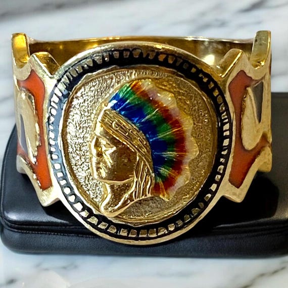 AMAZING RARE Vintage 14K Gold Native American Indian … - Gem