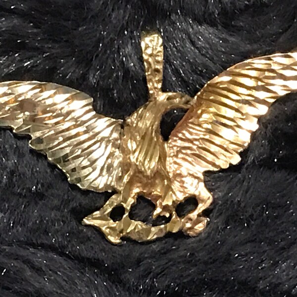 Gold Eagle Pendant - Etsy