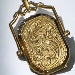 Vintage 14k Gold Victorian Style Floral Embossed Rectangular Swivel ...