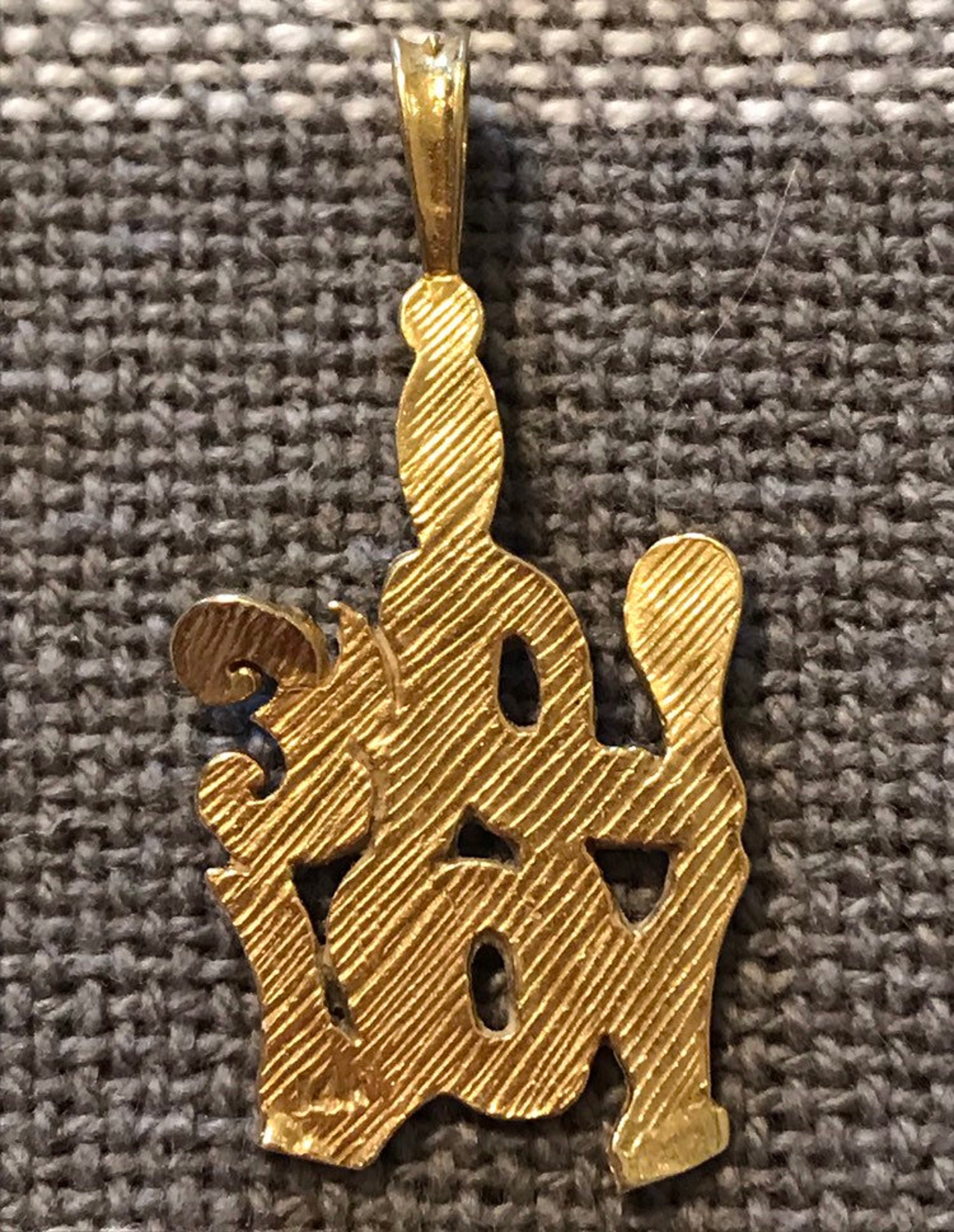 VINTAGE 80s 14K YELLOW GOLD Graffiti I Love You Charm Great | Etsy