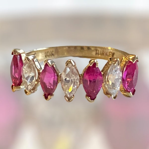 Marquise Ruby Ring - Etsy
