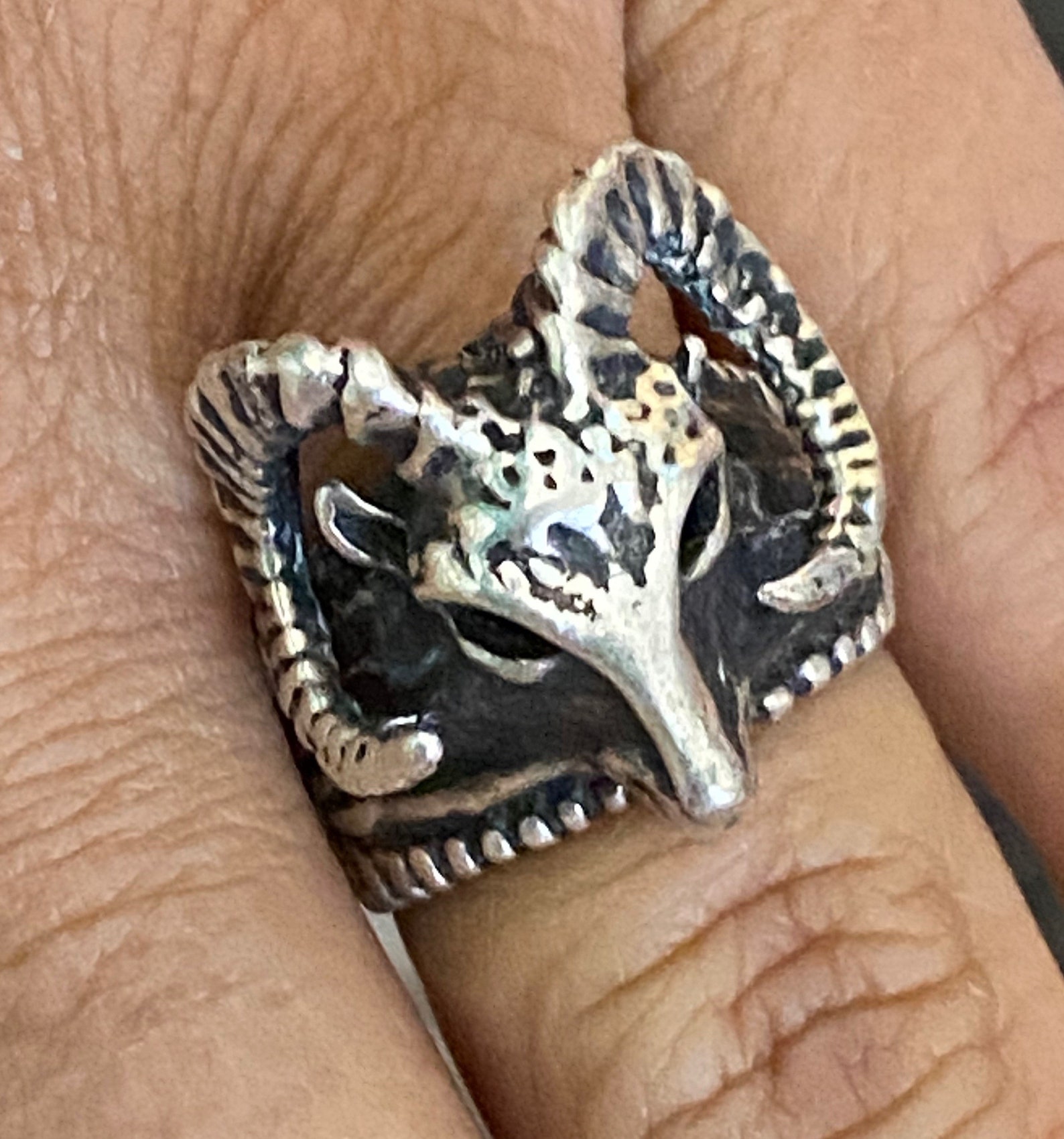 Stunning Vintage 925 Sterling Silver Rams Head Ring Greek | Etsy
