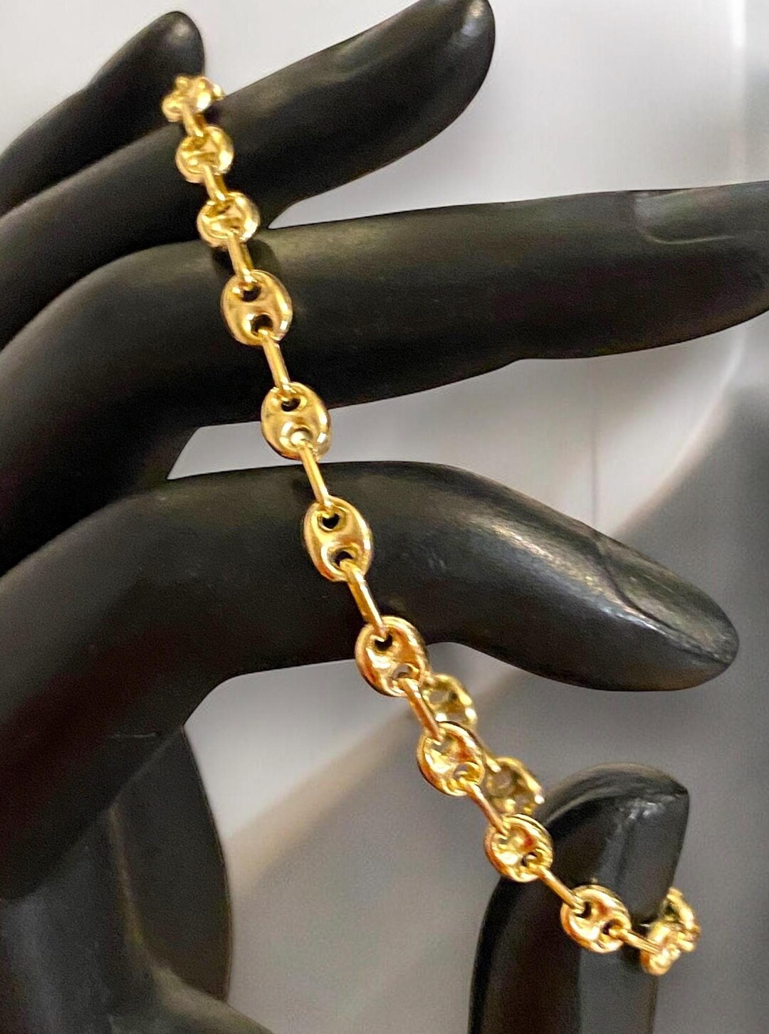 ITALIAN 14K Yellow Gold 4.5mm Puffed Mariner Anchor Gucci Link 7.5 ...