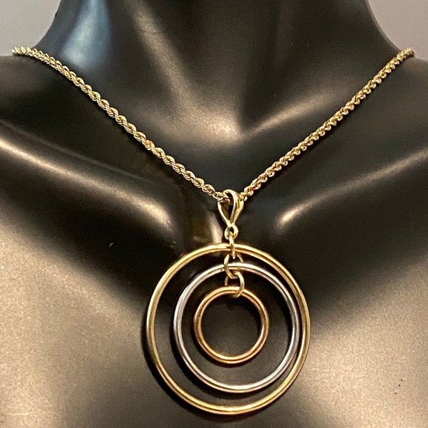 Large Gold Circle on Chain - Etsy
