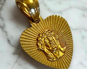 SPECTACULAR Vintage 14K Gold Engine Turned HEART Charm Pendant! - Etsy