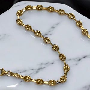 ITALIAN 14K Yellow Gold 4.5mm Puffed Mariner Anchor Gucci Link 7.5 ...