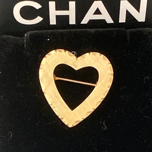 Vintage 14k Brushed Yellow Gold Heart Pin Brooch UNIQUE - Etsy