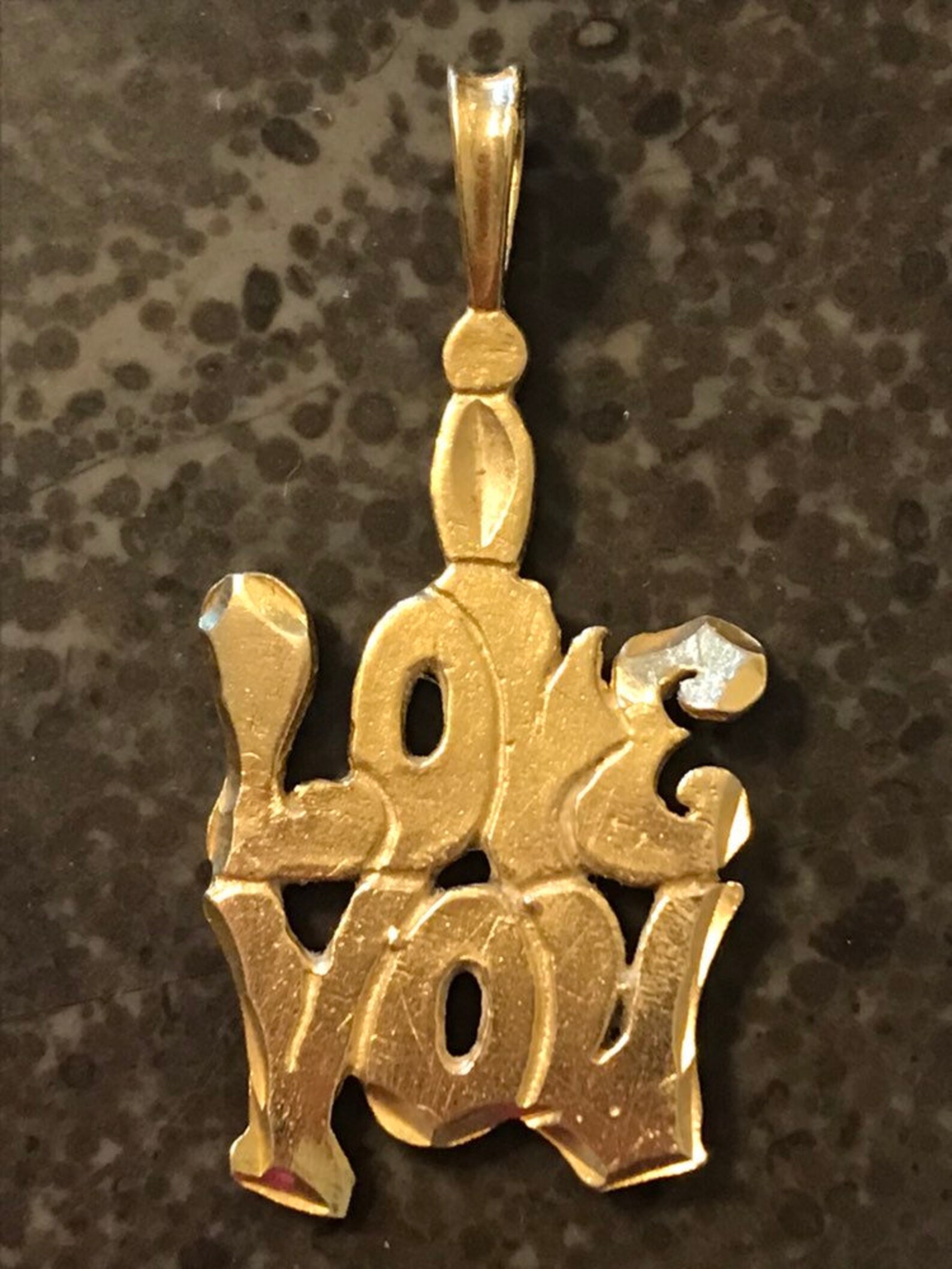 VINTAGE 80s 14K YELLOW GOLD Graffiti I Love You Charm Great - Etsy