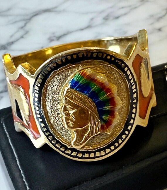 AMAZING RARE Vintage 14K Gold Native American Indian … - Gem