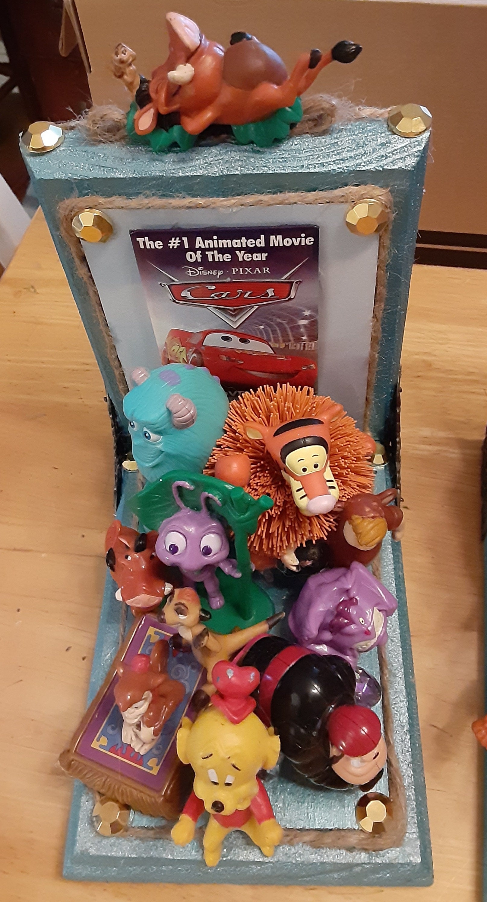 Disney & Pixar Themed Book Ends With Lots of Disney Characters ~ Hand ...