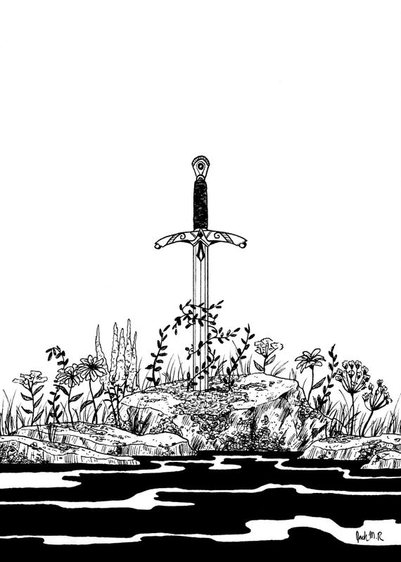 Sword In The Stone Drawing Easy