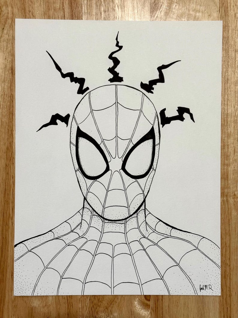 Spidey Sense- Original Ink Illustration (12x9) - Etsy