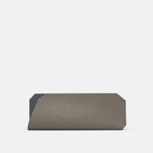 Leather Glasses Case Grey and Grey Handmade Eyewear Case Premium ...