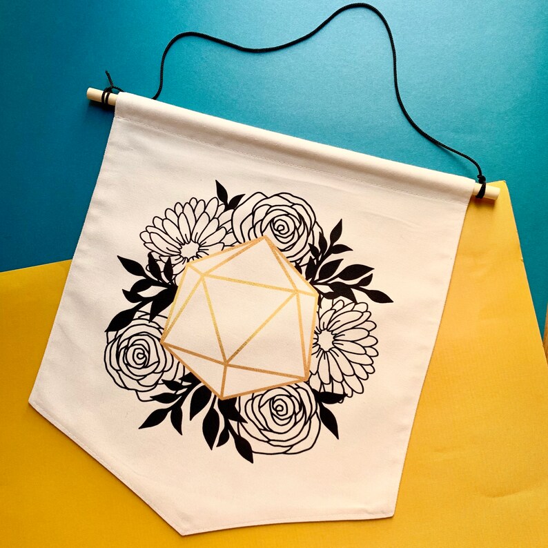 Dungeons & Dragons D20 Canvas Banner Wall Hanging - Etsy