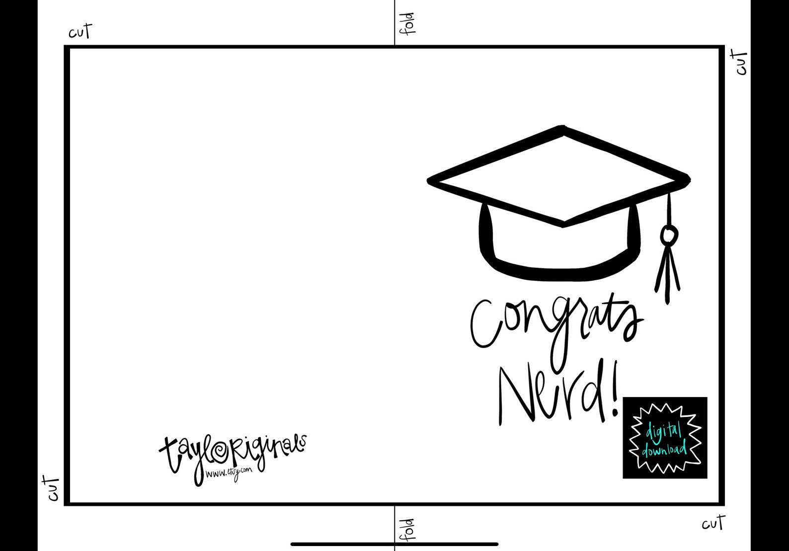 DIGITAL DOWNLOAD Congrats Nerd || Blank Greeting Card || Graduation ...