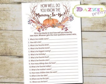Gold and Pink Baby Shower Game How Well Do You Know Mommy to | Etsy