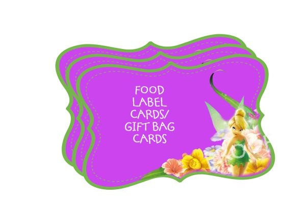 INSTANT DOWNLOAD Tinker Bell Labels Cards Birthday Party Food - Etsy