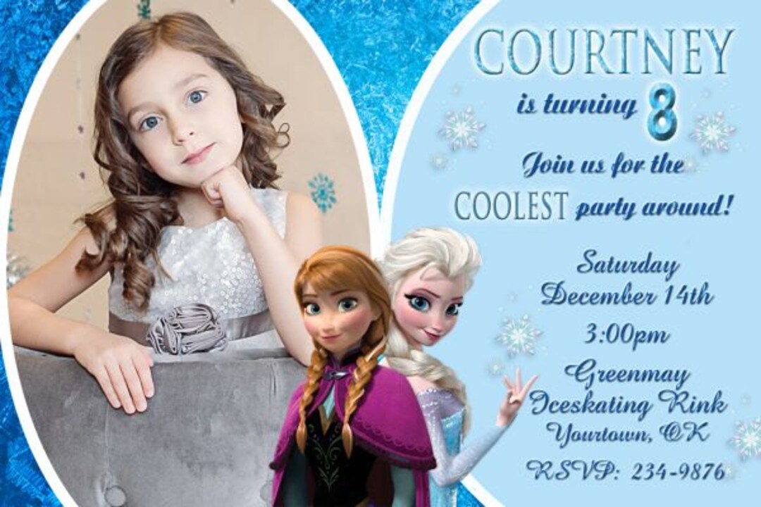 Disney Frozen Invitation Birthday Party You Print Digital Invitation ...