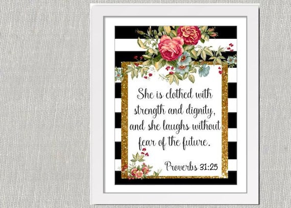 PROVERBS 31:25 Printable Wall Art Home Decor Printable | Etsy
