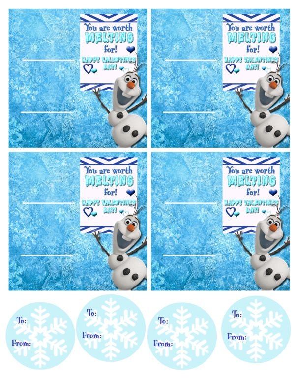 Olaf Valentine Frozen Valentine Olaf Popsicle Valentine - Etsy UK