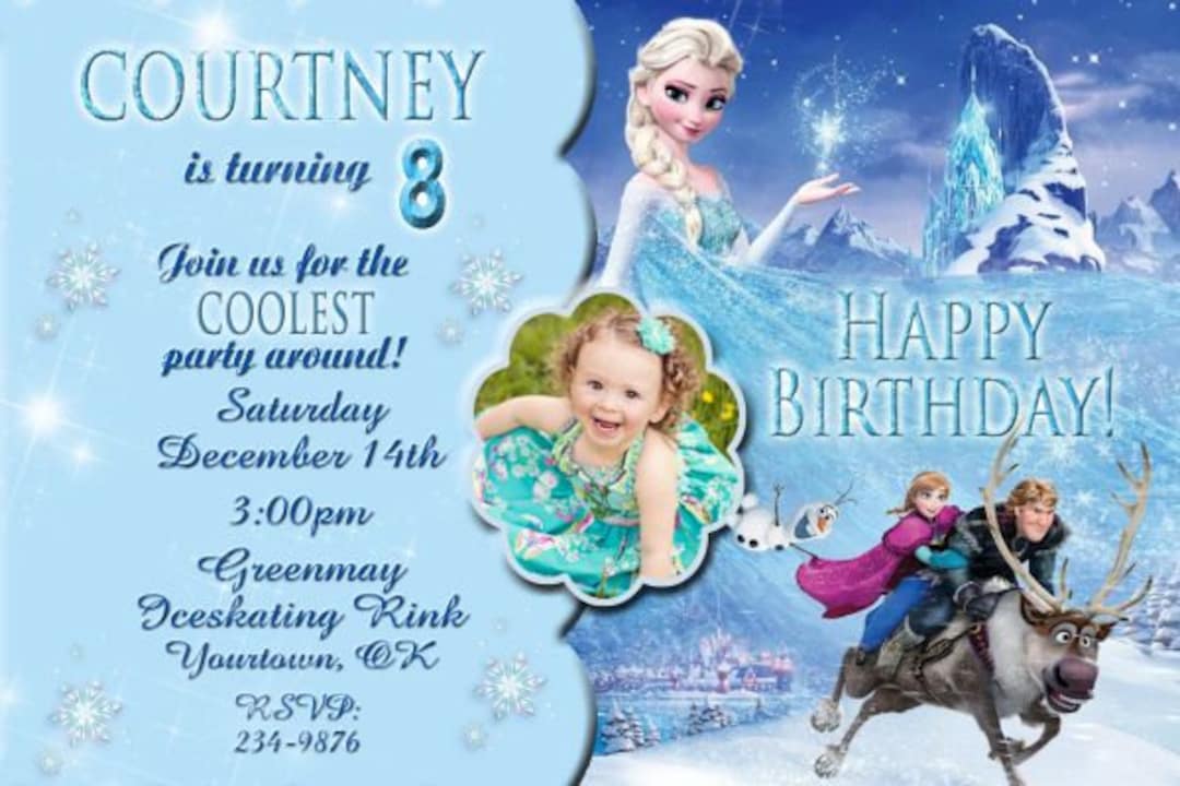 Disney Frozen Invitation Birthday Party You Print Digital Invitation ...