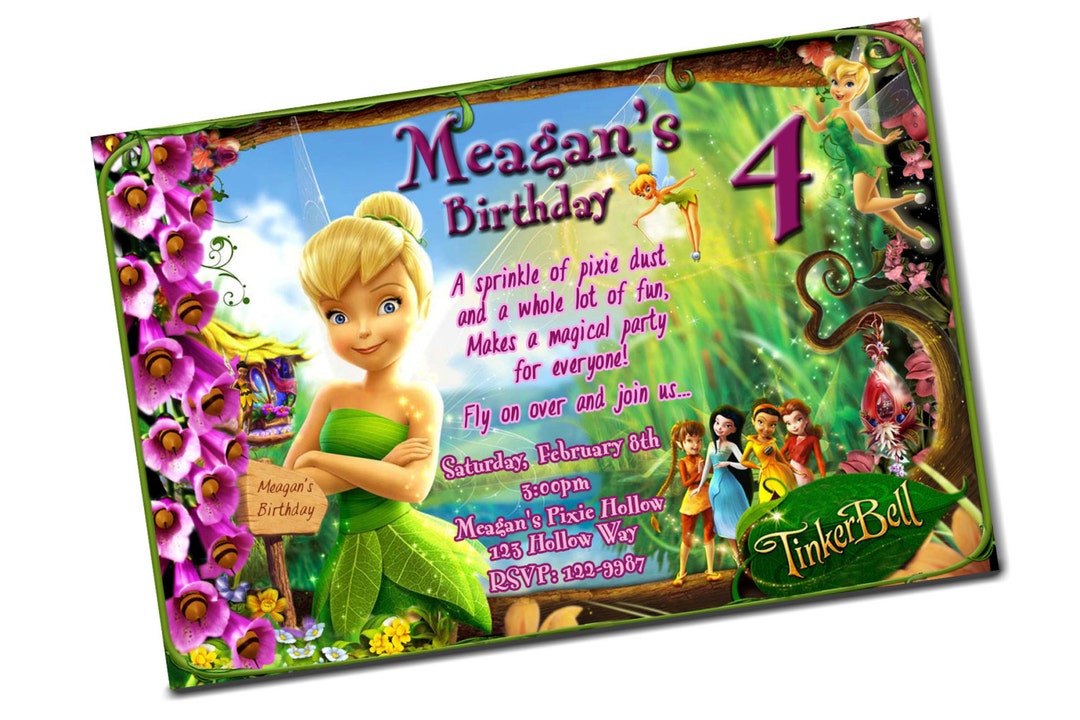 Tinkerbell Birthday Invitation You Print Digital Etsy