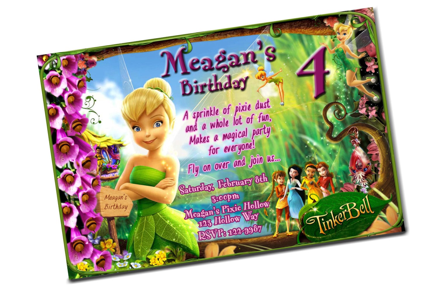 Invitación de cumpleaños de tinkerbell - imprimir - Digital - Etsy México