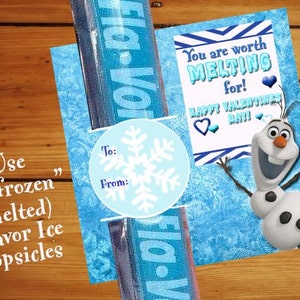 Olaf Valentine, Frozen Valentine, Olaf Popsicle Valentine, Instant ...