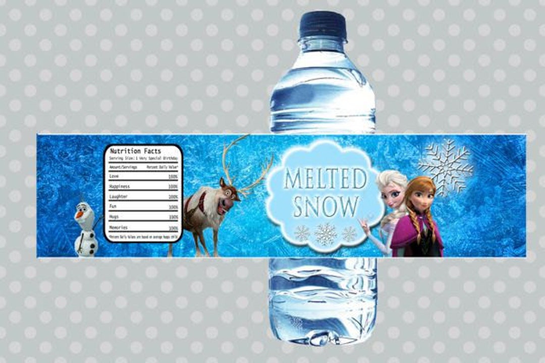 Melted Snow INSTANT DOWNLOAD - Frozen Water Bottle Labels Birthday ...