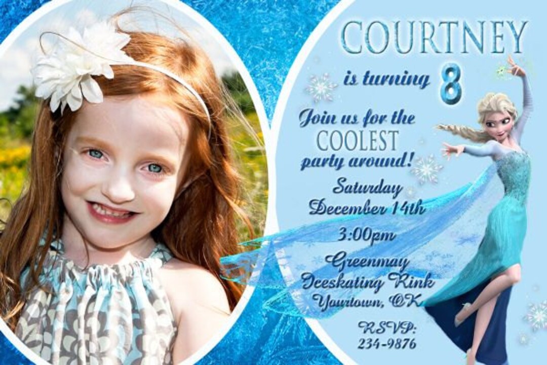 20 Disney Frozen Birthday Party Invitations Personalized encludes ...