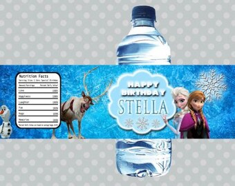 INSTANT DOWNLOAD Frozen Water Bottle Labels Birthday Party Digital - Etsy