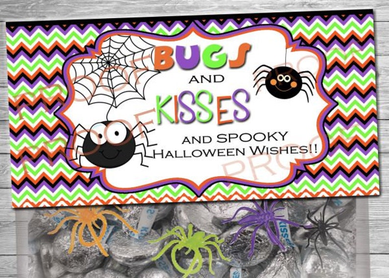 Halloween Topper Bugs and Kisses INSTANT DOWNLOAD Treat Bag | Etsy