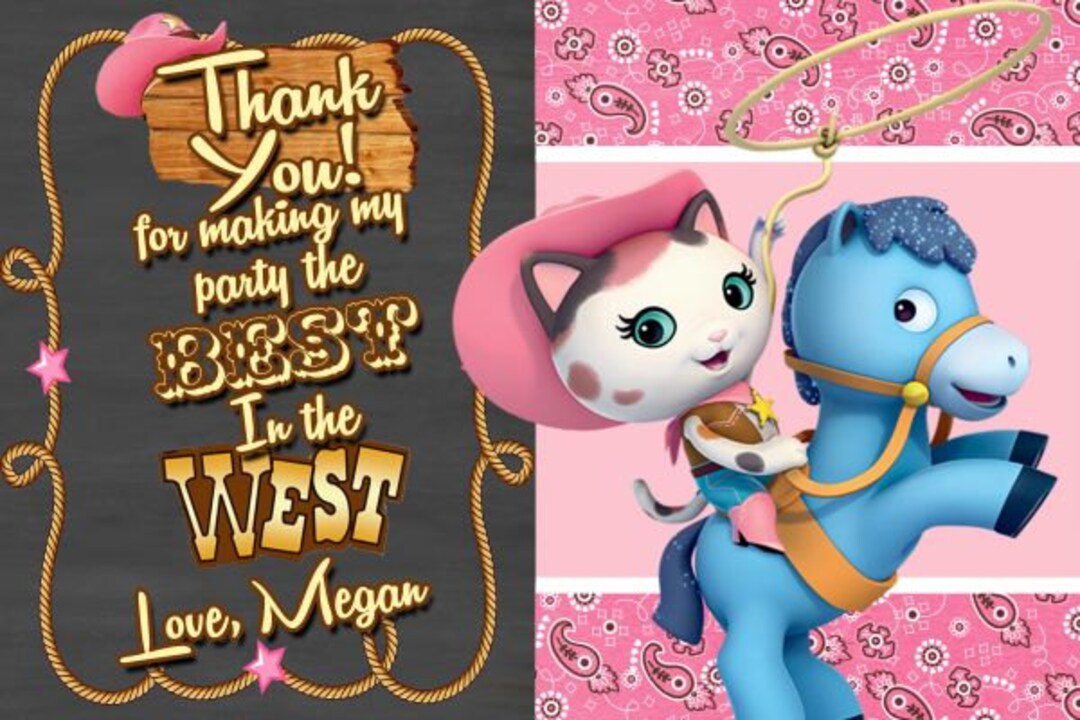 Sheriff Callie Thank You Card Chevron Chalkboard You Print Digital ...