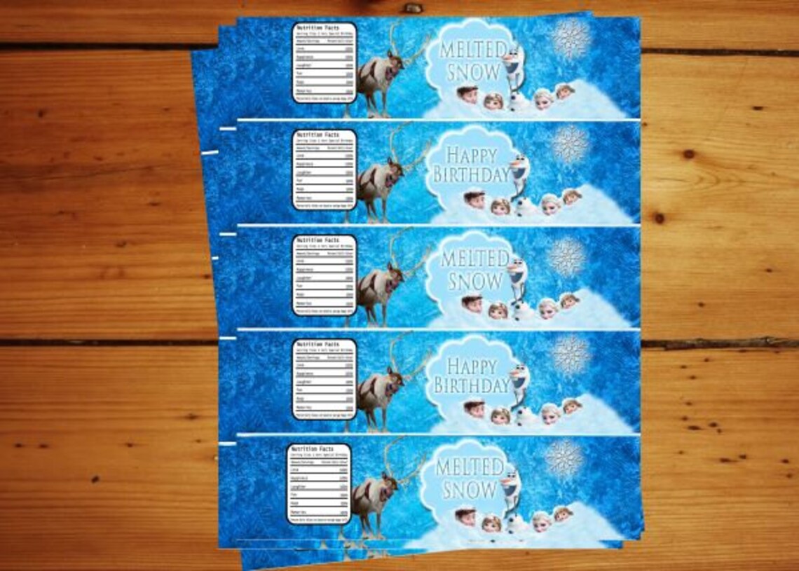 Frozen Water Bottle Labels Birthday Party INSTANT DOWNLOAD - Etsy