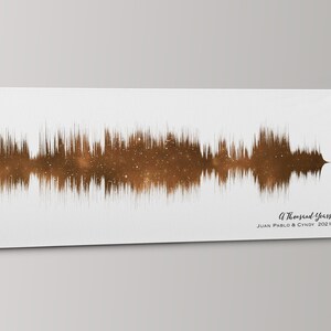 Personalized Song Soundwave Bronze Canvas Art: 8th Anniversary Star Map ...