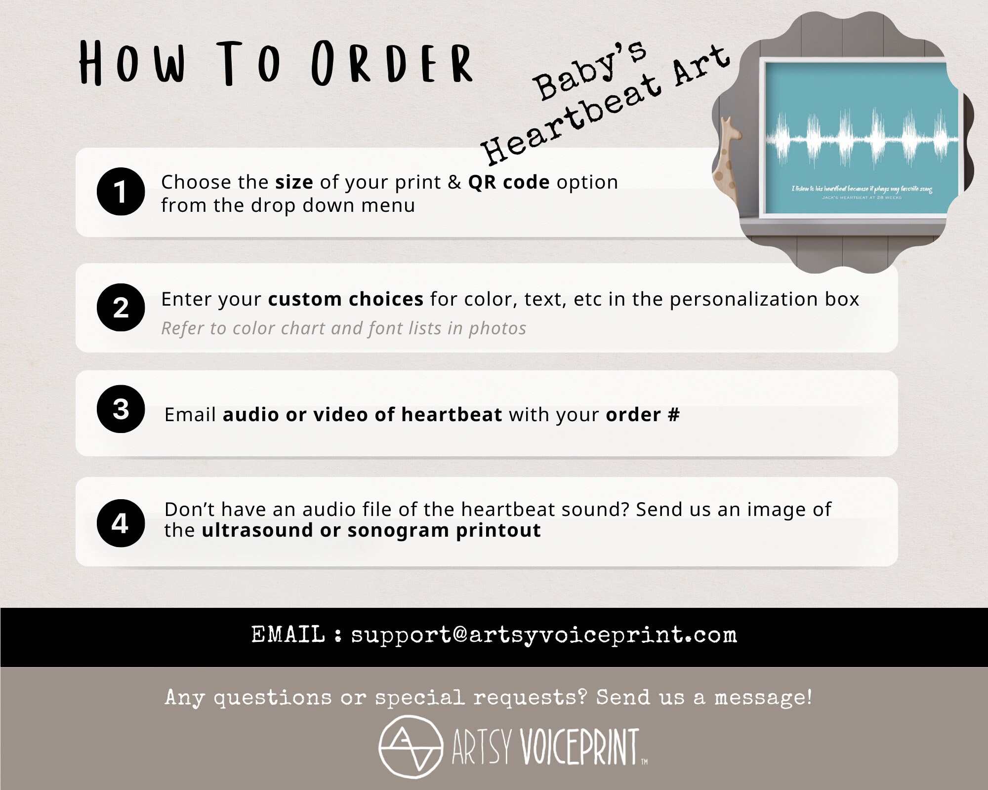 Baby Heartbeat Soundwave Art Print: Ultrasound Frame, First Time Mom ...