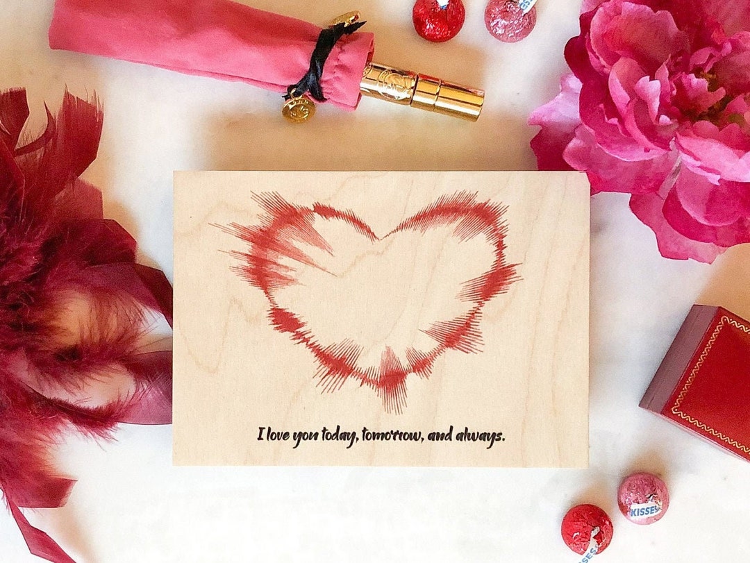 Heart Soundwave Art: Personalized Voice Recording on Wood - Etsy