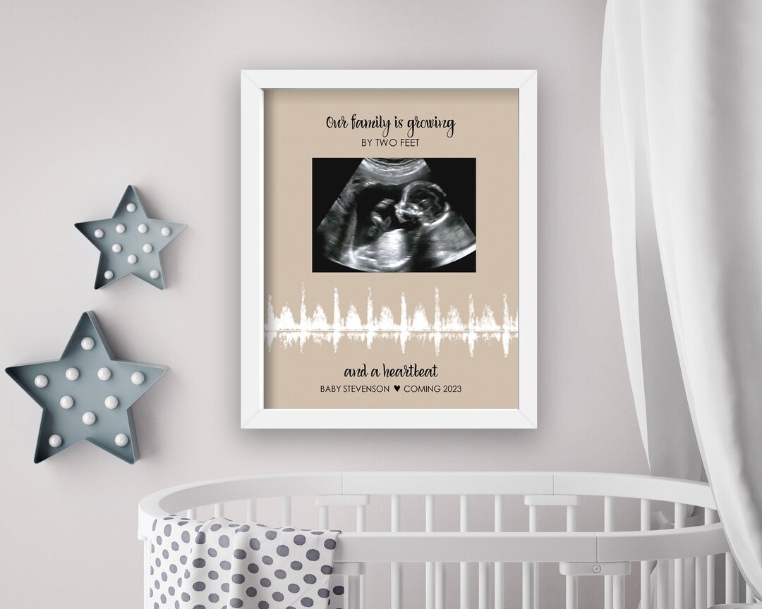 Ultrasound Photo Baby Heartbeat Sound Wave for Nursery Wall Art - Etsy