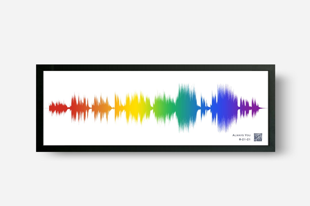 Custom Song Sound Wave Art Rainbow Color - Personalized Wedding Gift ...