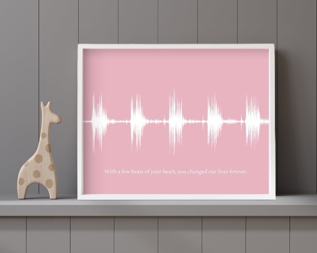 Baby Heartbeat Soundwave Art Print: Ultrasound Frame, First Time Mom ...
