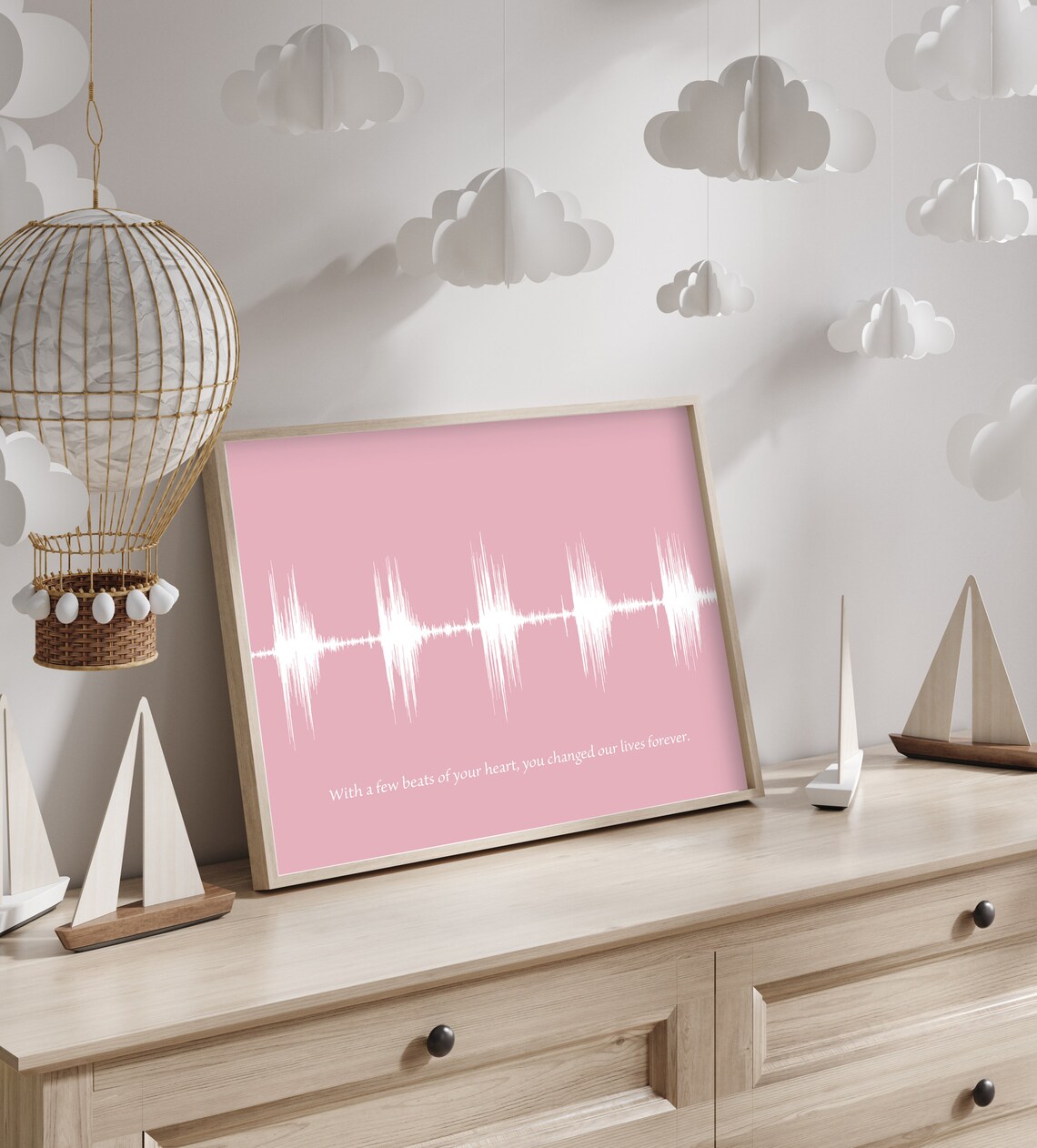 Baby Heartbeat Soundwave Art Print: Ultrasound Frame, First Time Mom ...